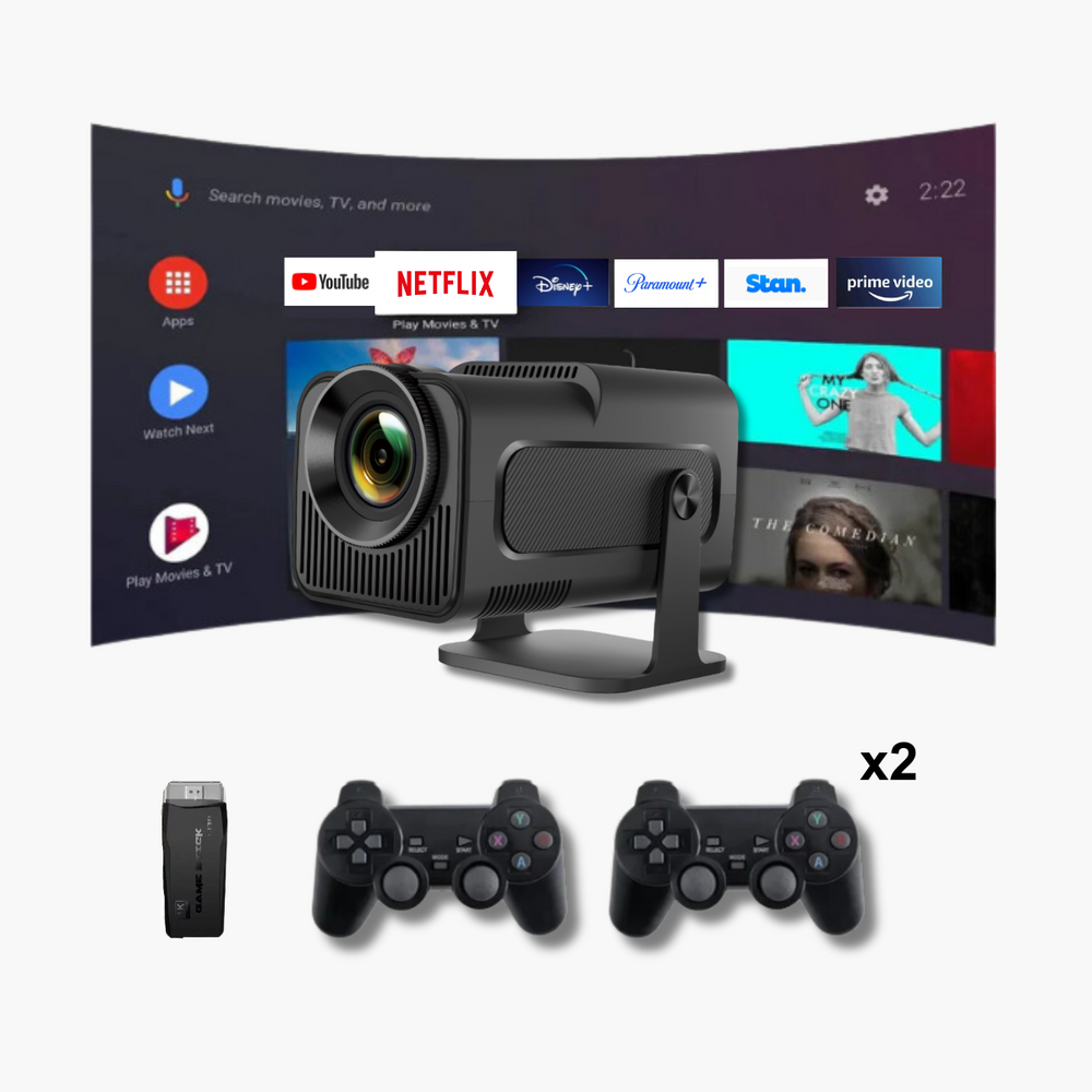 Proflix™ Spotlight Pro 4K HD Retro Game Stick + FREE Movie Screen Bund